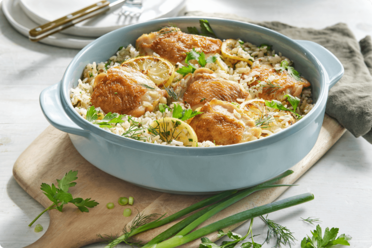 Baked Chicken with Lemon Rice | IGA Recipes